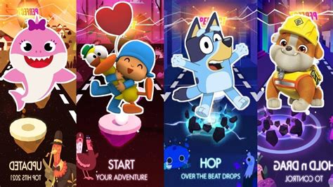Tiles Hop Baby Shark Pocoyo Bluey Bingo MarshallWho Is Best YouTube