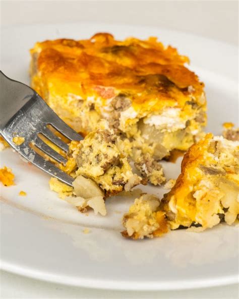 Hashbrown Breakfast Casserole With Egg And Sausage Brooklyn Farm Girl