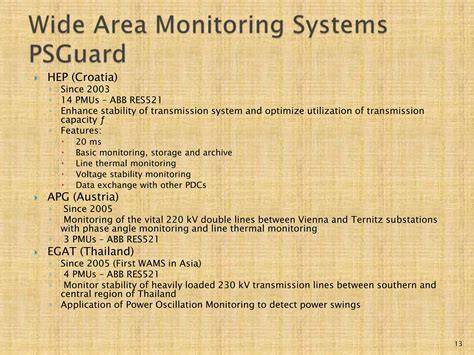 Wide Area Monitoring Systemswams Pptx Operating Systems Computer Software And Applications