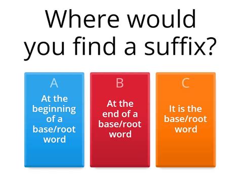 Suffix Ment Quiz