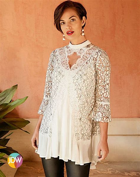 Look Stylish And Elegant This Season In This Gorgeous Lace Tunic Dressy Tunic Long Tunic