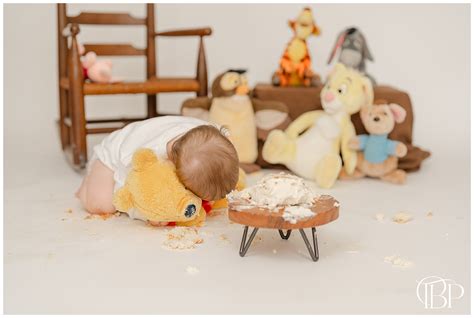 Winnie The Pooh Themed Studio Cake Smash Session In Fairfax Virginia