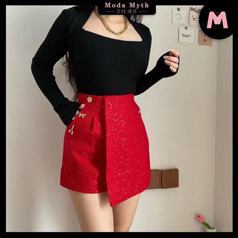 Jual Modamyth Lb15 Tweed Skirt Premium Celana Rok Korean Style Wanita