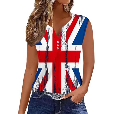 Hot Prices Ganfancp Independence Day Workout Women Tops Sleeveless V