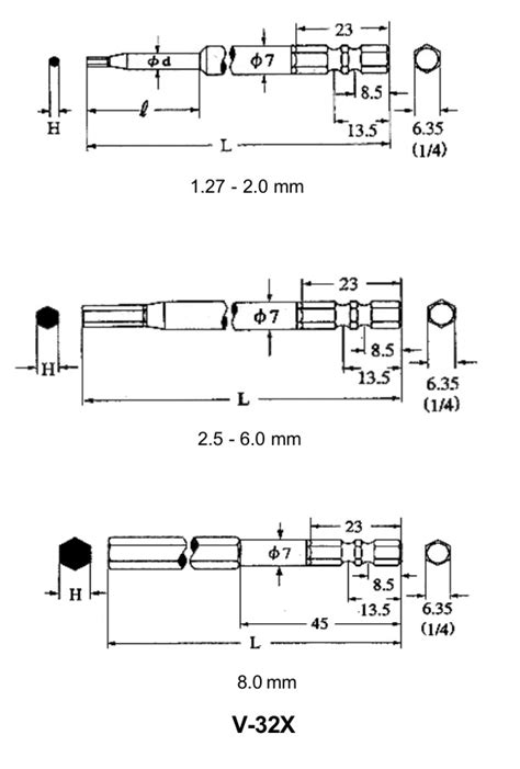 OHMI HEX KEY BIT V 32X