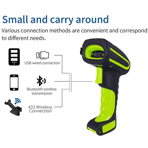 Symcode Wireless 2d Bluetooth Barcode Scanner With Stand 433 Wireless