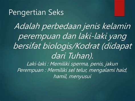Materi Konsep Gender Seks Dan Kesetaraan Gender Sig Ppt