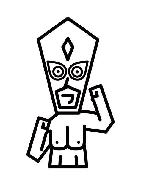 가면을 쓴 레슬러남성의 일러스트 무료 일러스트 소재집 Kukukeke