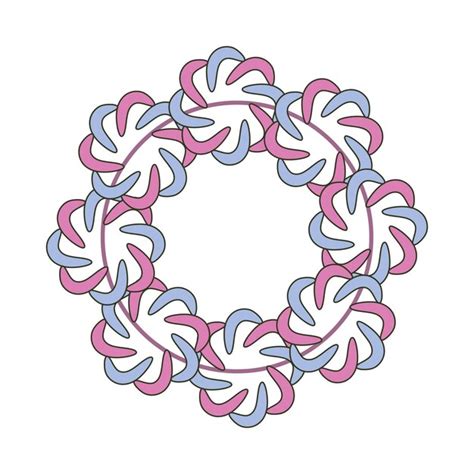 Aesthetic Pink Blue Circle Curve Art Decoration Isolated Flat Design