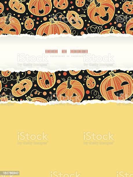 할로윈 Pumpkins 수직분사 찢겨진 프페임 장식이 연속무늬 배경기술 10월에 대한 스톡 벡터 아트 및 기타 이미지 10월