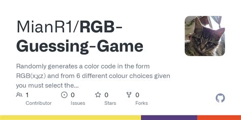 GitHub MianR1 RGB Guessing Game Randomly Generates A Color Code In The Form RGB X Y Z And