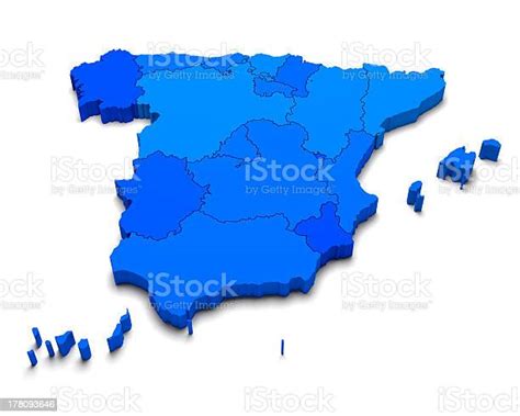 스페인 3d 블루 맵 스페인에 대한 스톡 사진 및 기타 이미지 스페인 지도 공동체 Istock