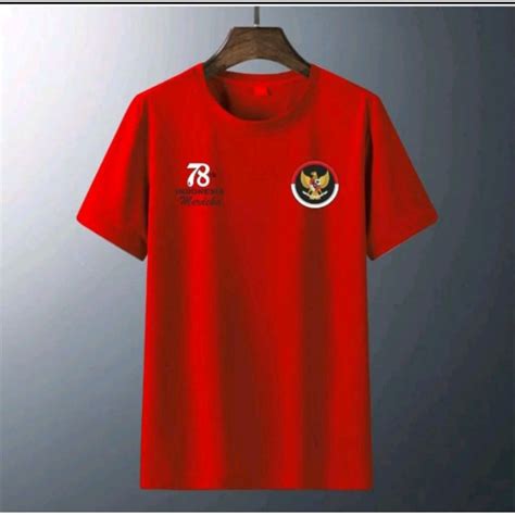 Jual KAOS HUT RI 78 INDONESIA MERDEKA TIMNAS LOGO DADA Shopee Indonesia