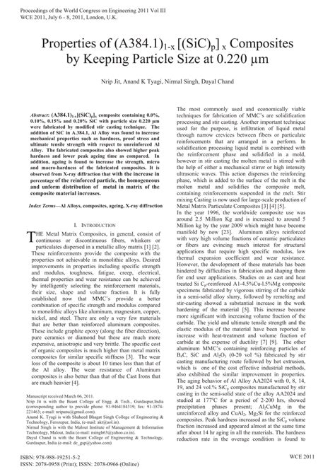 Pdf Properties Of A38411 X Sicp X Composites By Keeping Particle