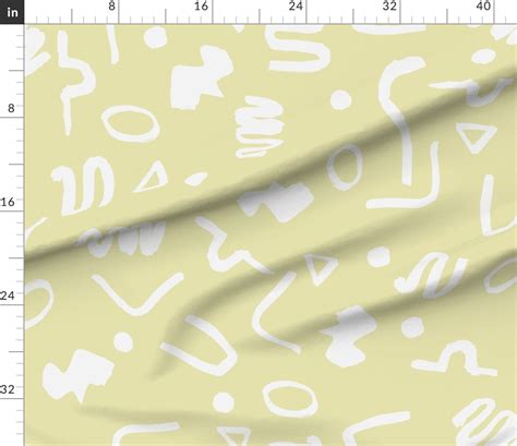 Modern Minimal Abstract Retro Squiggle Shapes Honeydew Butter Yello