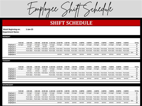 Best Rotating Schedule Templates Excel Word Artofit