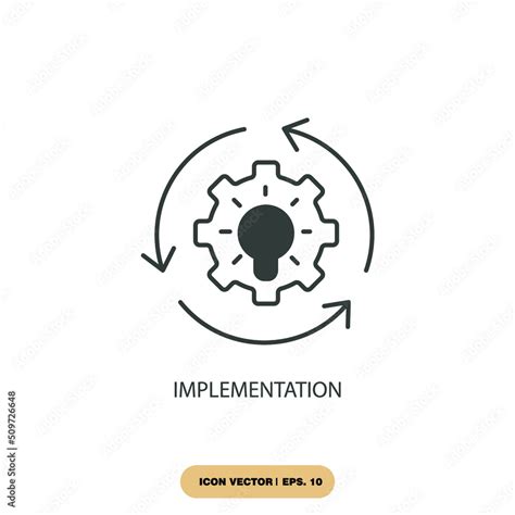 Implementation Icons Symbol Vector Elements For Infographic Web Stock