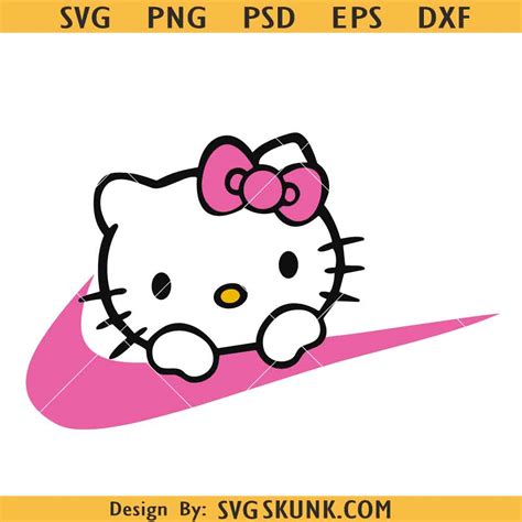 Hello Kitty Nike Logo Svg Hello Kitty Swoosh Svg Nike Kitty Svg