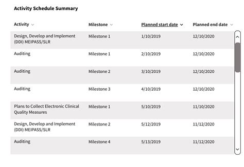 Missing Activity Schedule Summary Section · Issue 646 · Enterprise