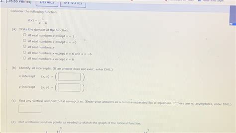 Solved Consider The Following Functionfx1x 6a ﻿state