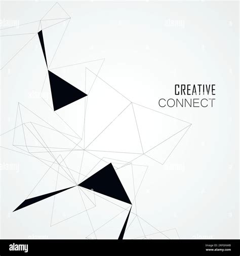 Abstract Polygonal Background With Connecting Dots Lines Black Triangles Stock Vector Image