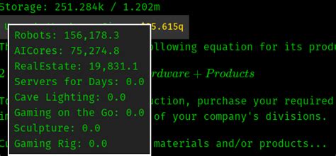 Warehouse Sizeused Lags By 1 State · Issue 128 · Bitburner Official