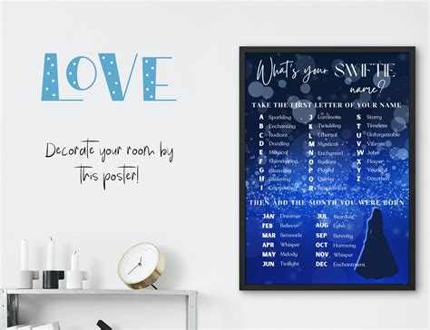 Whats Your Swiftie Name Poster Swiftie Party Games Taylor Party Game