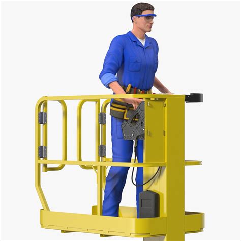 Electrician With Vertical Mast Lift Rigged For Maya 3d Model 239 Ma