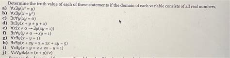 Solved Determine The Truth Value Of Each Of These Statements Chegg Com