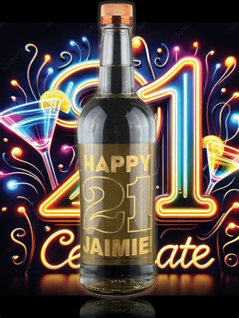 21st Birthday Custom Bottle Engraving Engrave My Wine