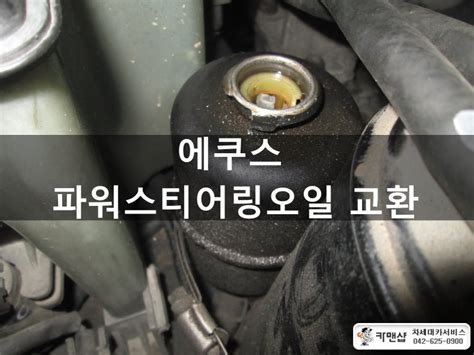 에쿠스 파워스티어링오일교환핸들 조향시 소음 핸들 무거움 파워오일 교체시기 자동차정비점검 파워오일 샘플링미국 Bg프리미엄전문점 차세대카서비스대전 카맨샵 카젠