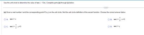 Solved Use The Unit Circle To Determine The Value Of Chegg