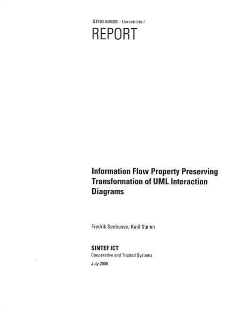 Pdf Information Flow Property Preserving Transformation Of Uml