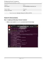 Configuring Docker Containers Lab Hands On Demonstration Course Hero