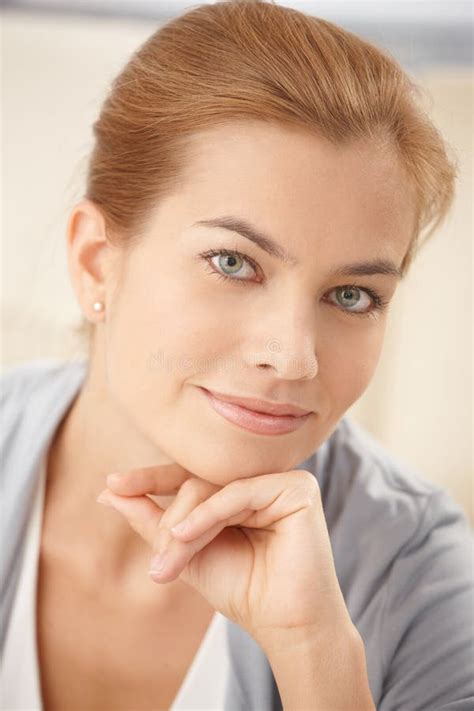Closeup Portrait Of Beautiful Woman Stock Photo Image Of Closeup Mood 18637624