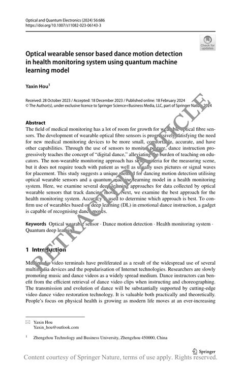retracted article optical wearable sensor based dance motion detection