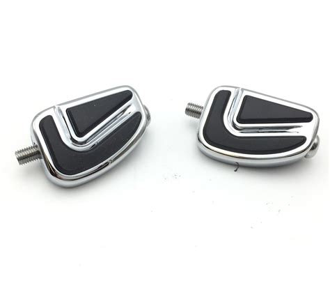 HTT Motorcycle 2 PCs Chrome AirFlow Groove Shifter Peg Foot Peg For