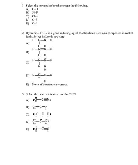 Solved Select The Most Polar Bond Amongst The Following Chegg