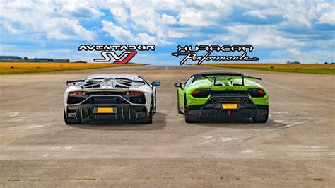 Lamborghini Aventador SVJ Vs Lamborghini Huracan Performante Drag Race