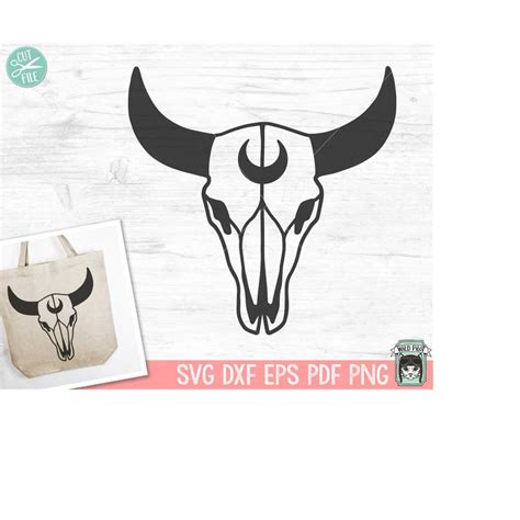Cow Skull Svg Cut File Bull Skull Svg Mystical Svg Cresce Inspire