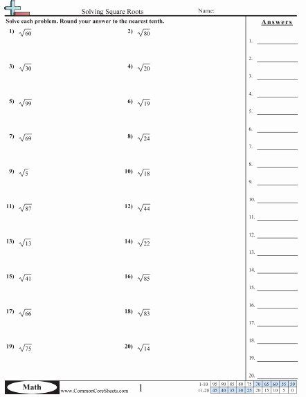 Simplifying Square Roots Worksheet Answers Chessmuseum Template Library