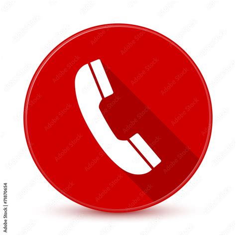 Red Phone Icon With Long Shadow Stock Vector Adobe Stock