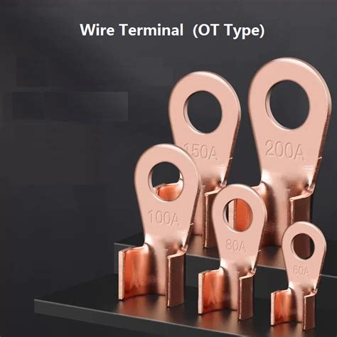 Ot Type A A Wire Terminal Red Copper Bare Nose Lugs Crimp Open