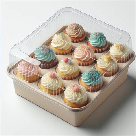 Colorful Cupcake Tray Premium Ai Generated Image