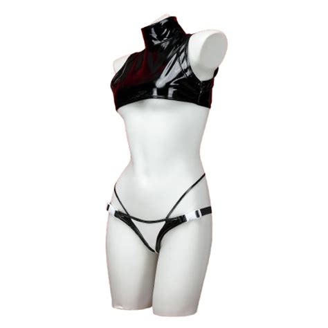 Sexy Black Leather Lingerie Set Femzai®