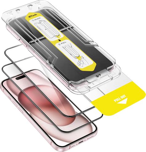 Jetech Full Coverage Screen Protector For Iphone 15 61 Inch 10 Second