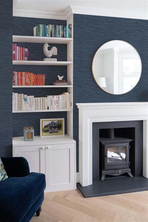 Seabrook Cyrus Faux Grasscloth Naval Blue And Metallic Silver Wallpaper