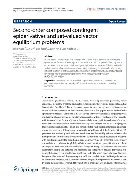 Pdf Second Order Composed Contingent Epiderivatives And Set Valued