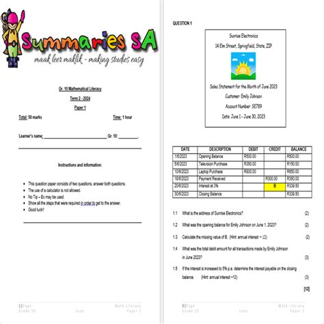 Grade Mathematical Literacy MATH LIT June Paper And Memo Classroom