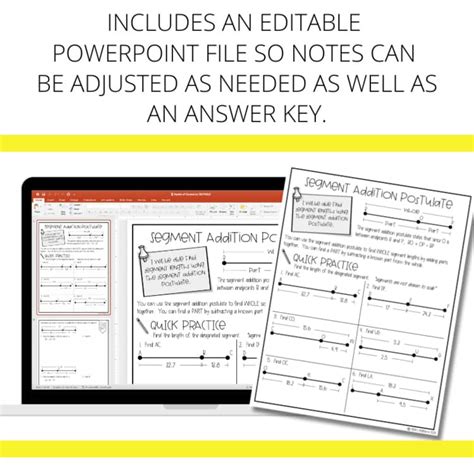 Hs Geometry Segment Addition Postulate Editable Guided Notes By Hello Algebra
